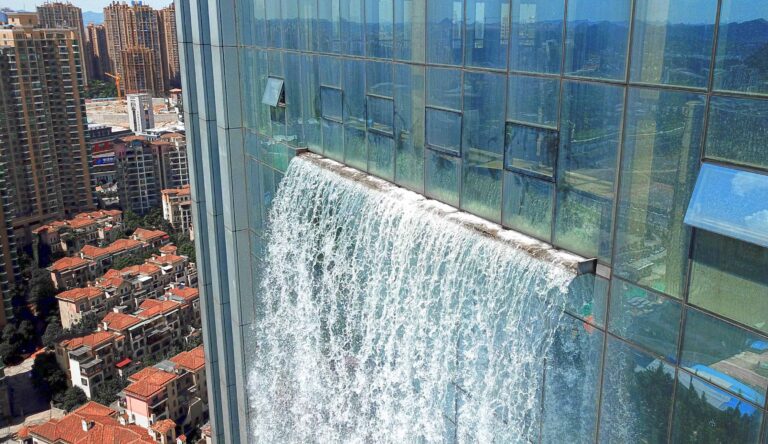 Chinese skyscraper incorporates 108-metre high waterfall - Iamcivilengineer